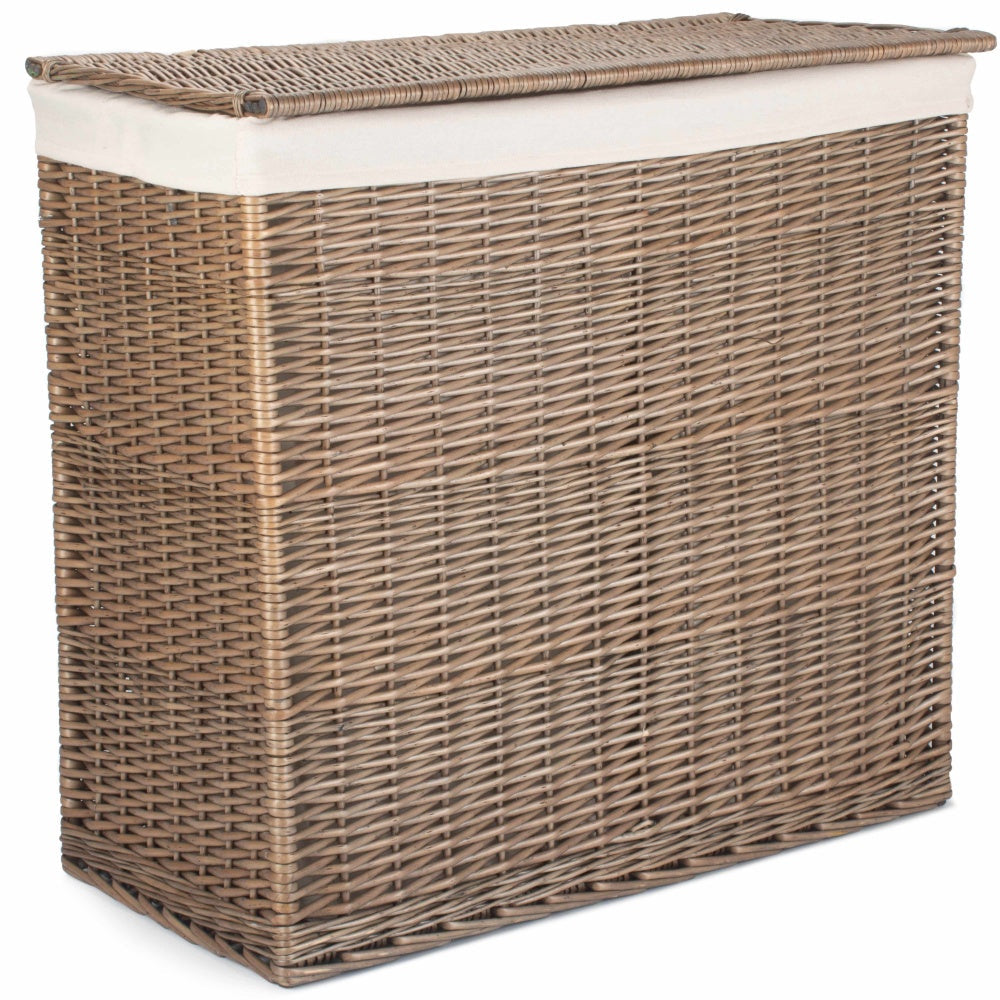 Rectangular Partition Laundry Basket| The Willow Basket